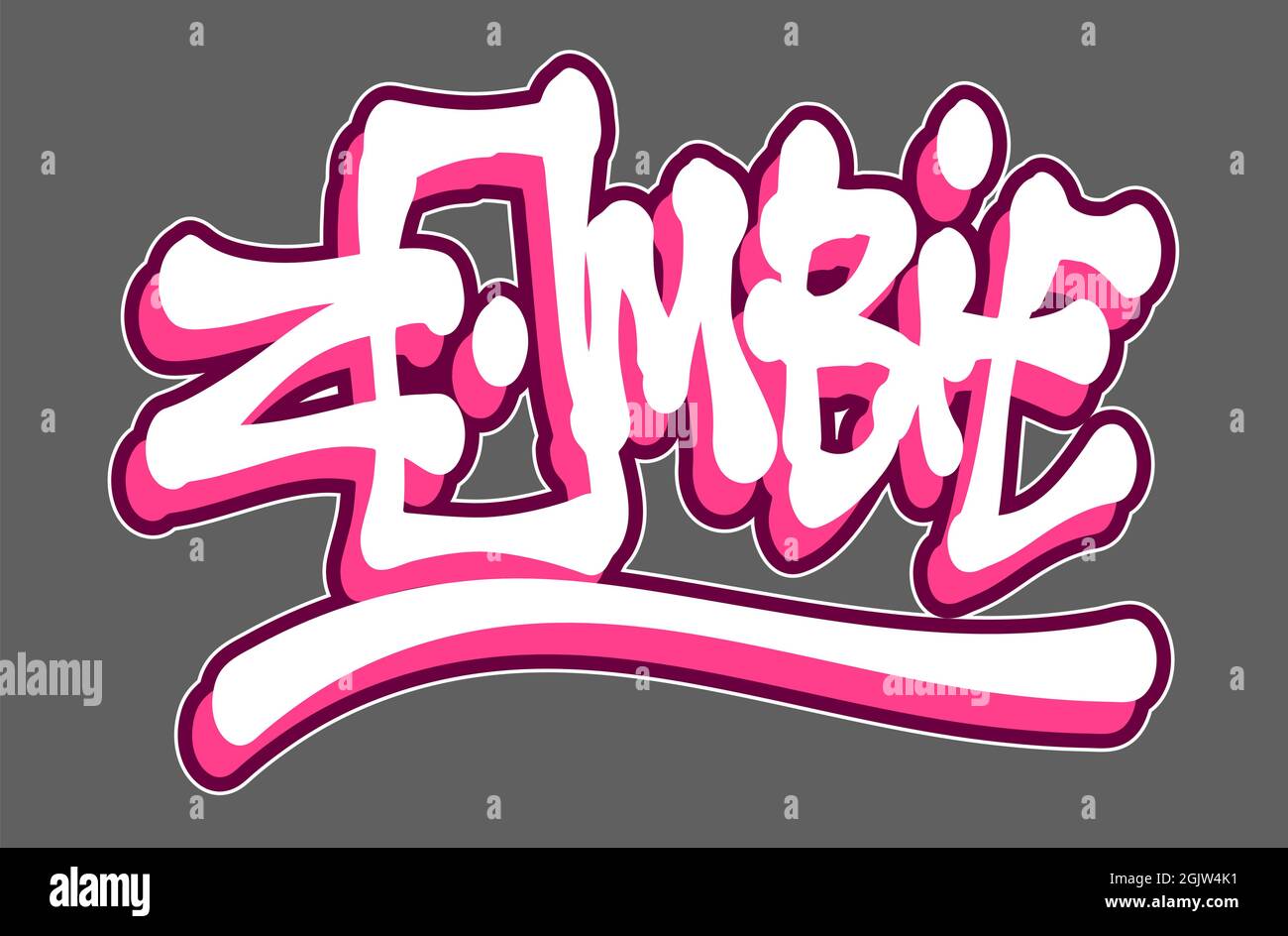 Graffiti pink zombie word in graffiti style over white Stock Vector ...