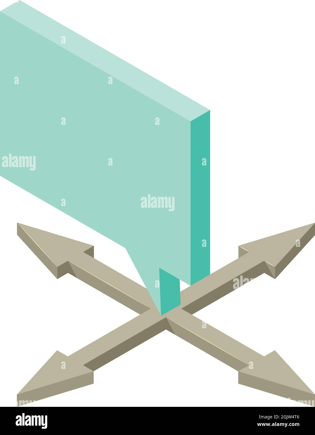 Spread information icon isometric vector. Four direction and chat ...