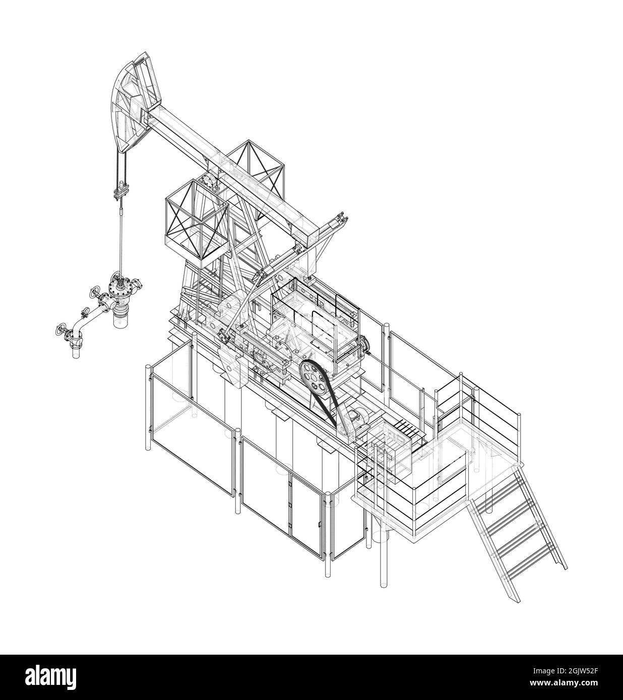 Industrial equipment for oil extraction. Vector Stock Vector Image ...