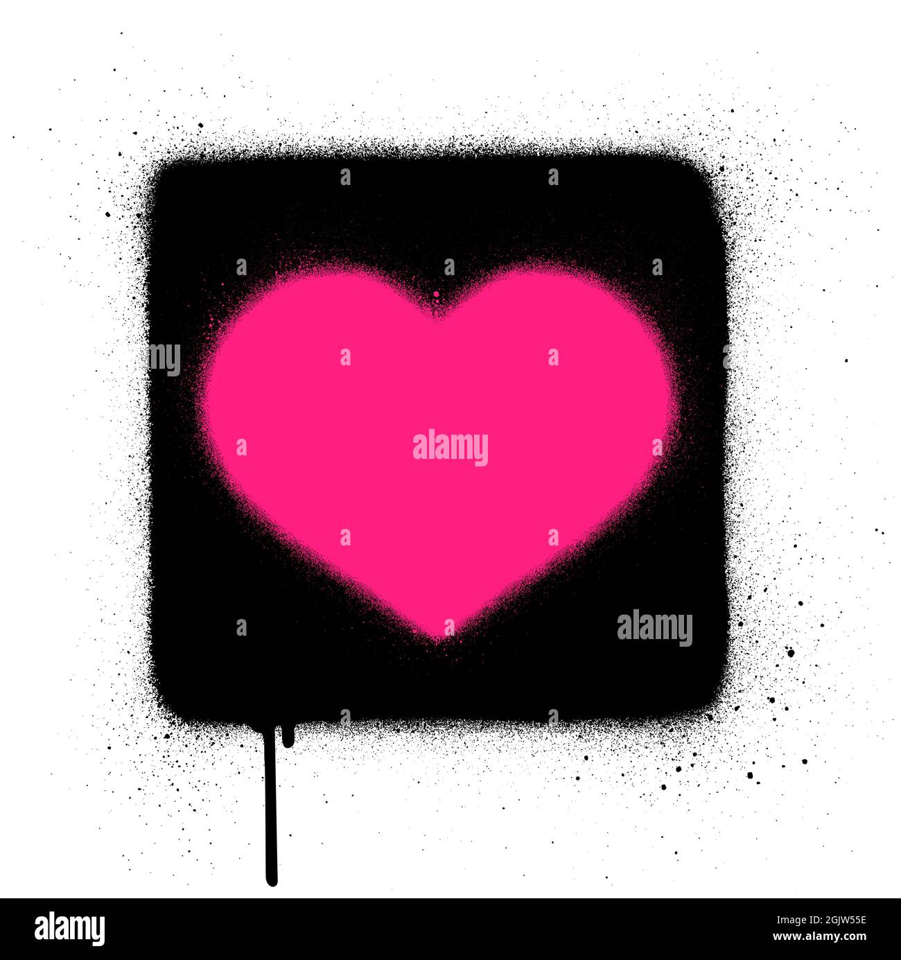 graffiti pink heart icon sprayed over black heart Stock Vector Image ...