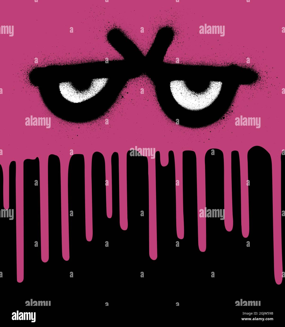 graffiti leaking monster in pink and black Stock Vector Image & Art - Alamy