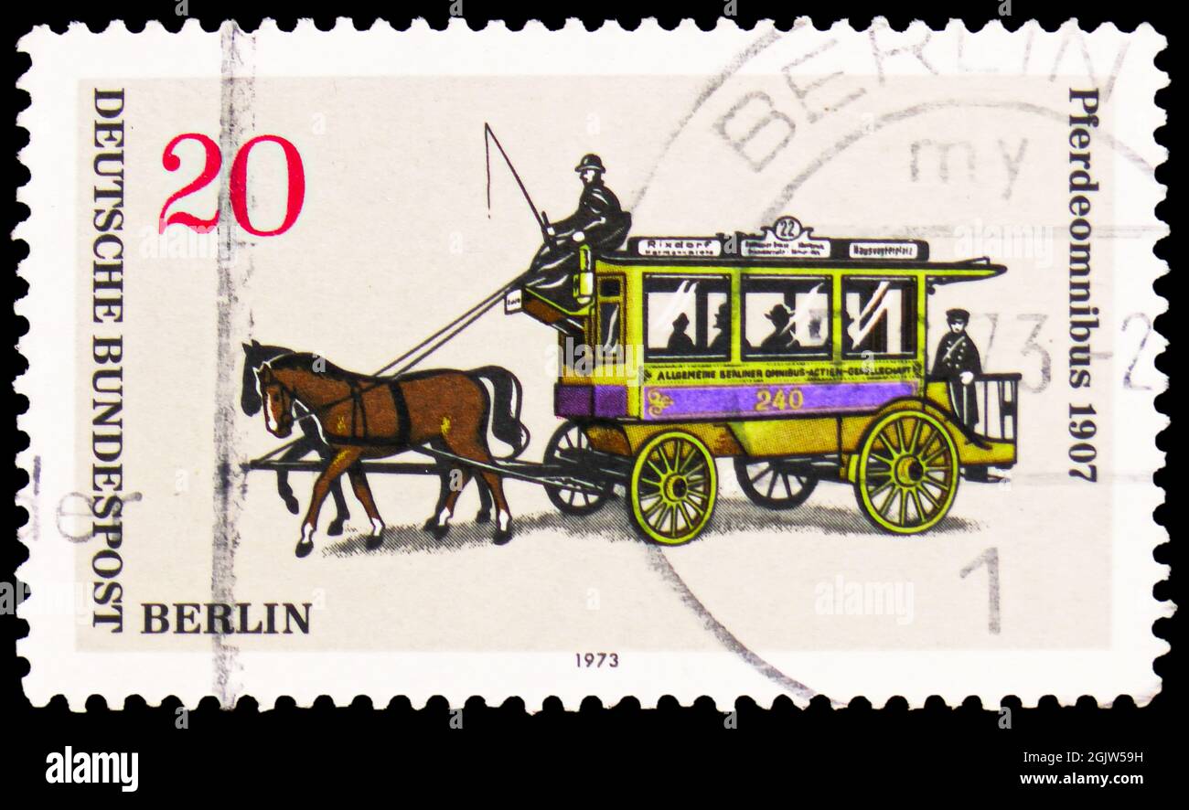 MOSCOW, RUSSIA - JUNE 20, 2021: Postage stamp printed in Germany ...