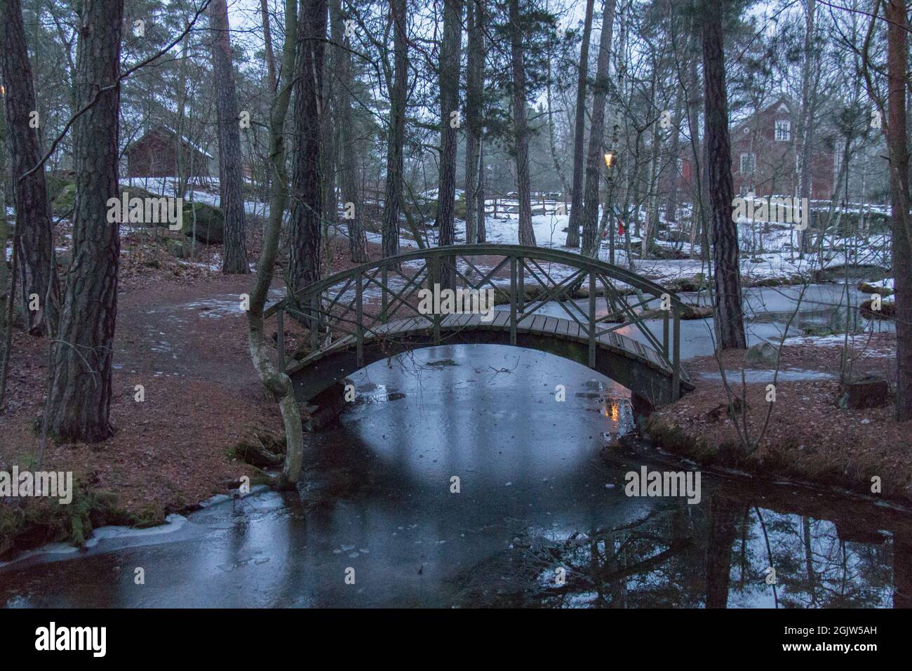 Stockholm, Sweden - December 29 04 2018: the view of a bridge across ...