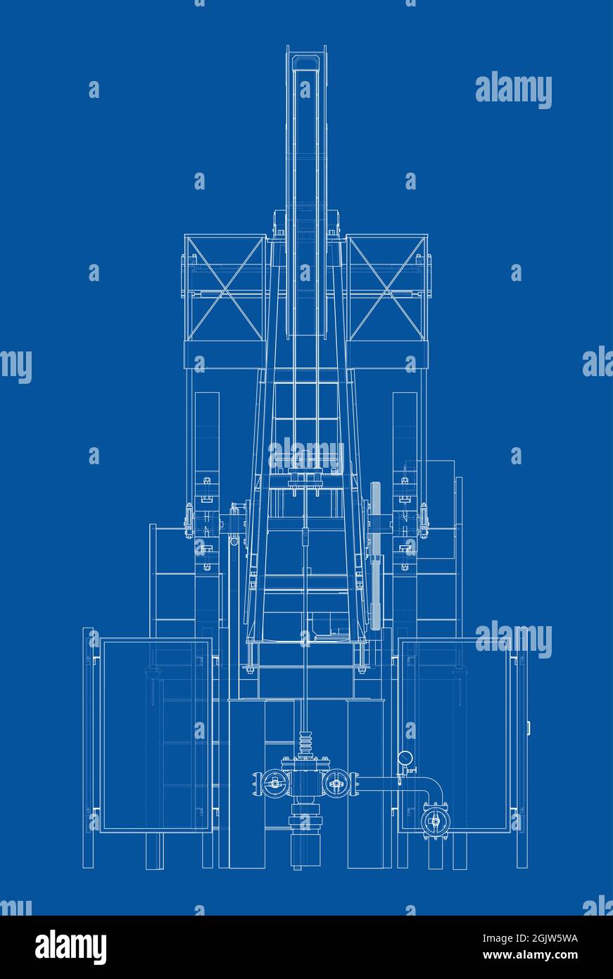Industrial equipment for oil extraction. Vector Stock Vector Image ...
