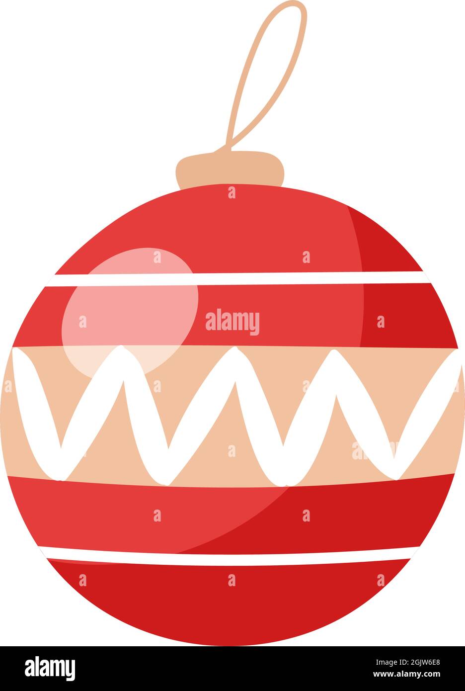 Christmas tree toy of red color..Vector illustration in cartoon style ...