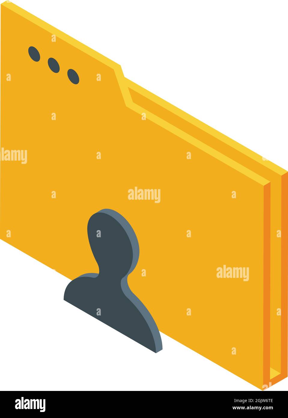 Anonymous folder icon isometric vector. Man person. Unknown mystery ...
