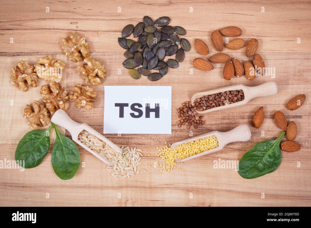 Inscription TSH with products and ingredients as source healthy natural ...