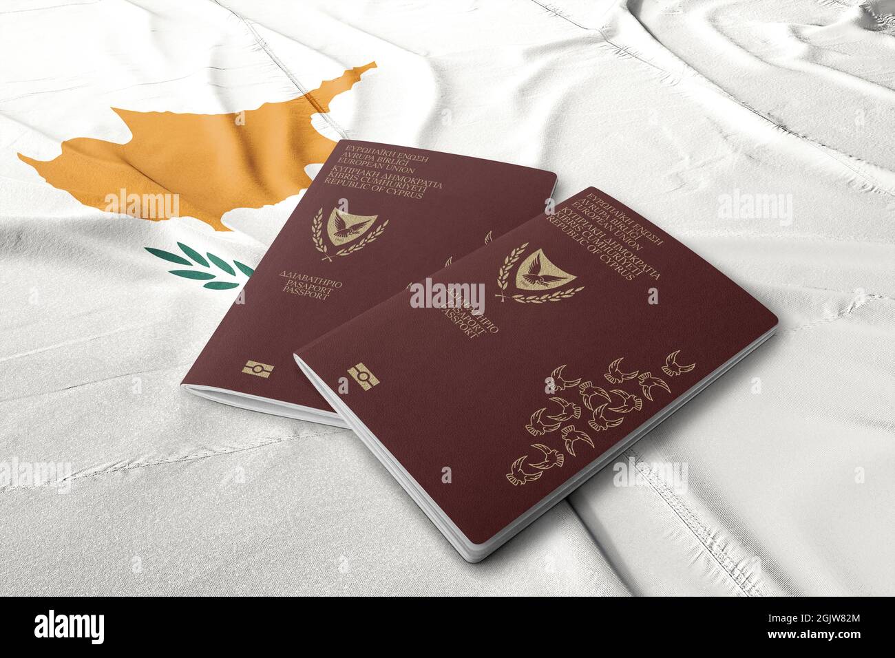 Cypriot passport on the flag of the state of Cyprus, citizenship by ...
