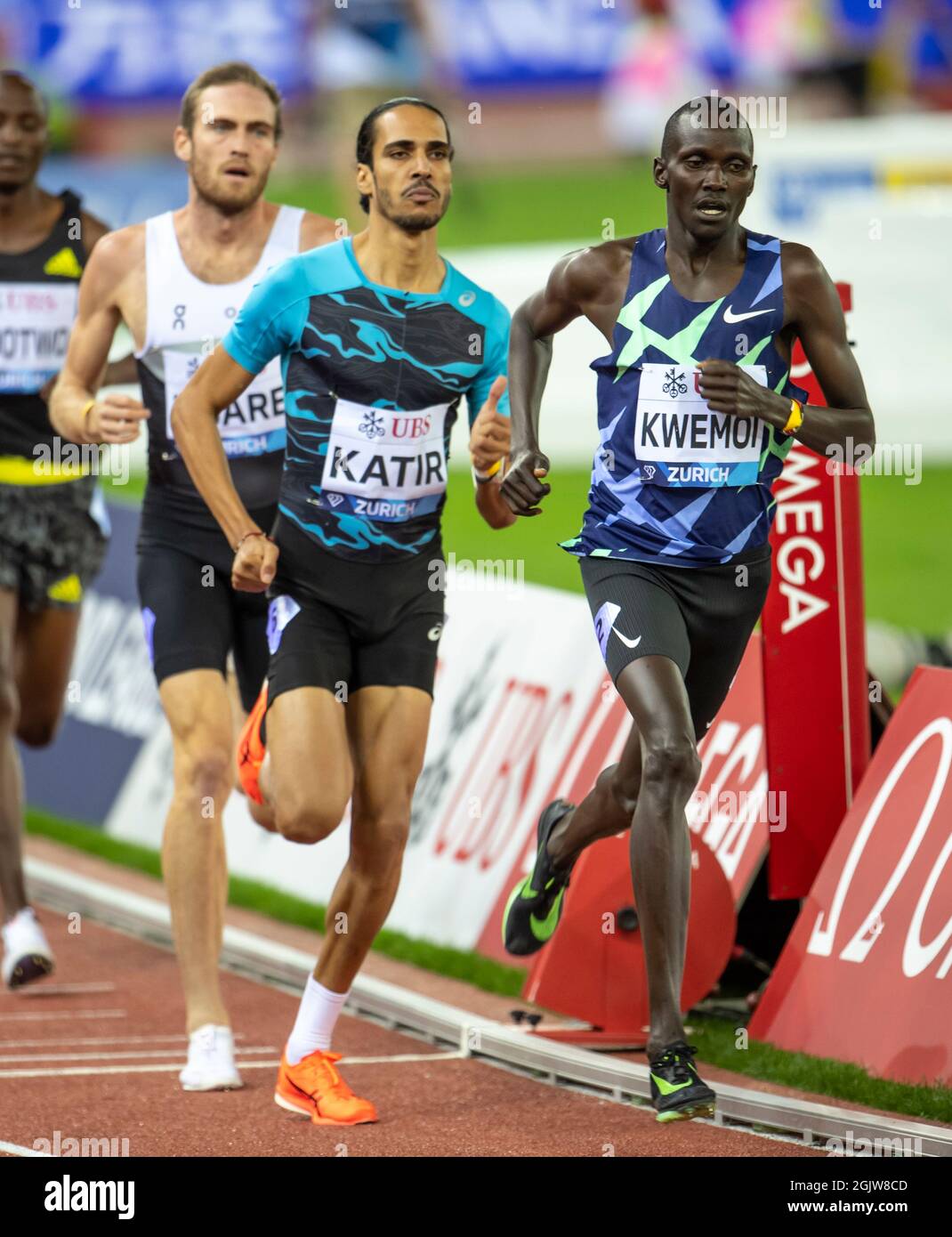 ZURICH - SWITZERLAND 9 SEP 21: Ronald Kwemoi (KEN) and Mohamed Katir ...