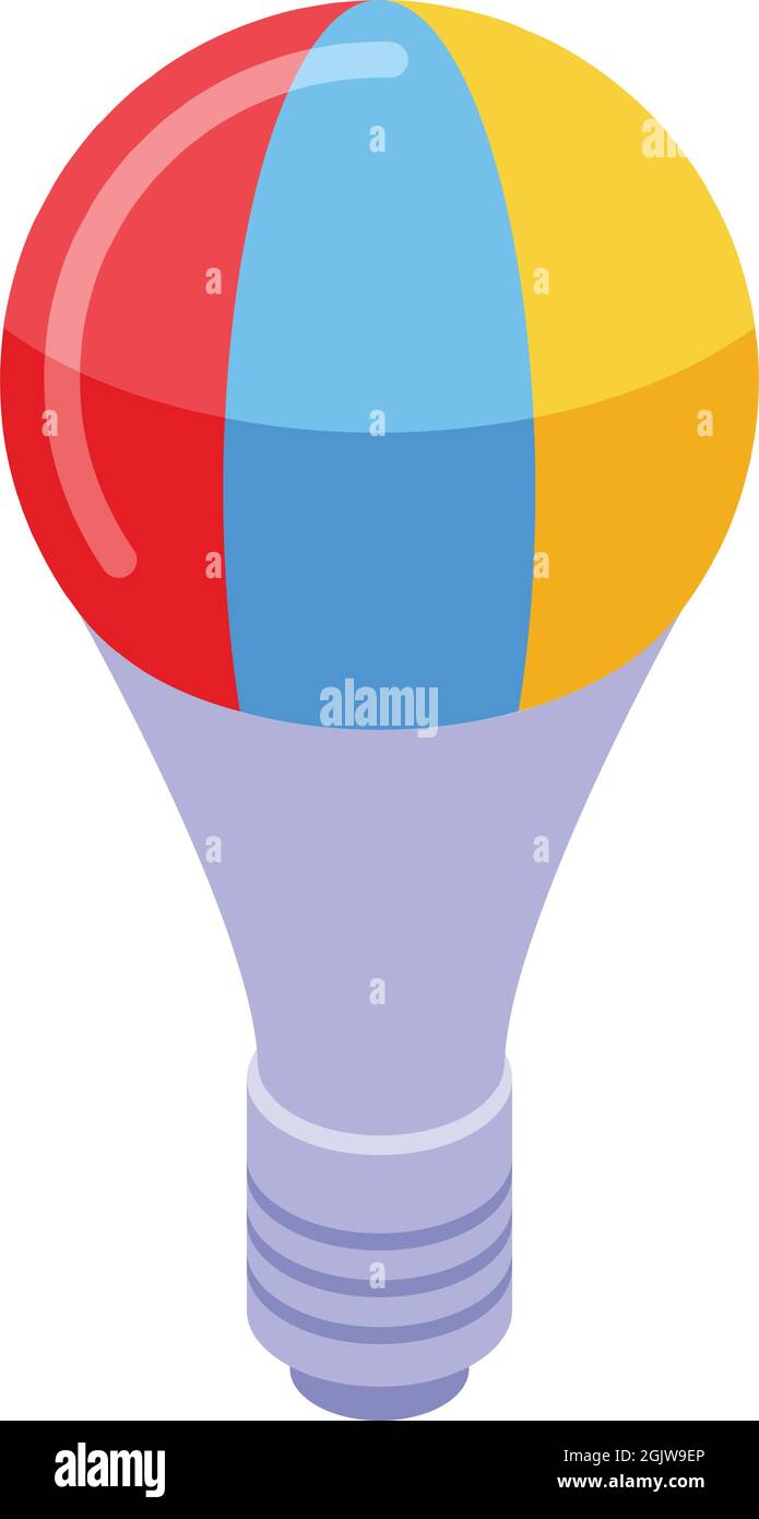 Rainbow smart bulb icon isometric vector. Creative lightbulb. Lamp ...