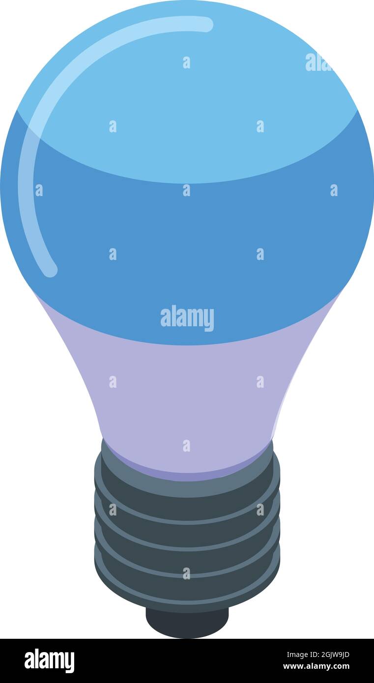 Modern blue bulb icon isometric vector. Smart idea. Think solution ...