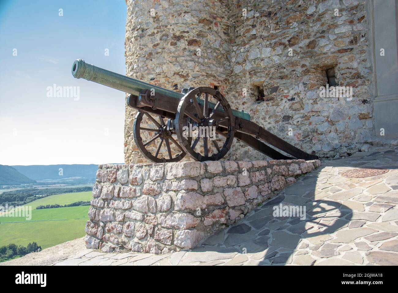 Medieval Cannon In Front Of The Castle High Resolution Stock ...