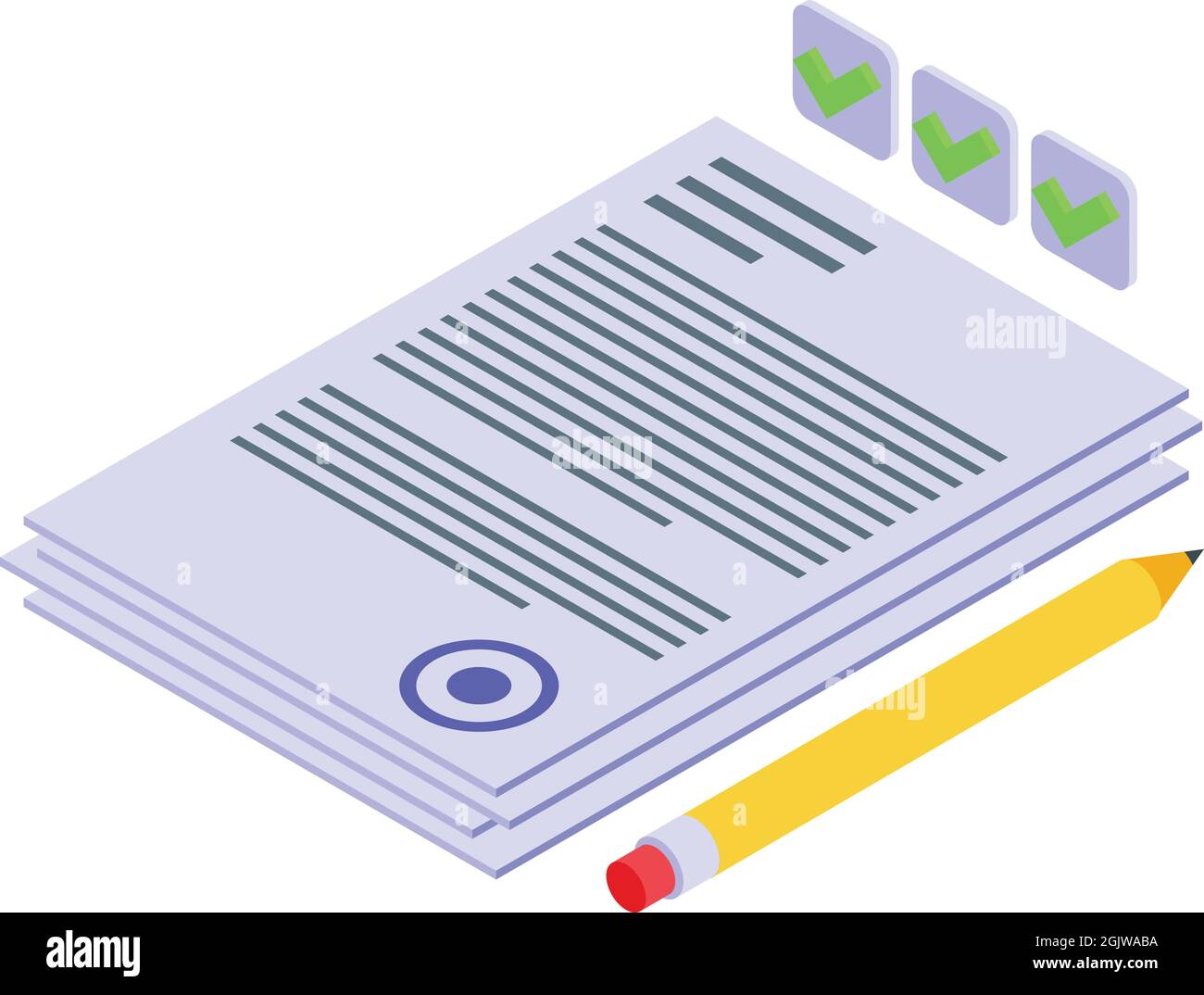 Approved papers icon isometric vector. Paper document. Stamp contract ...