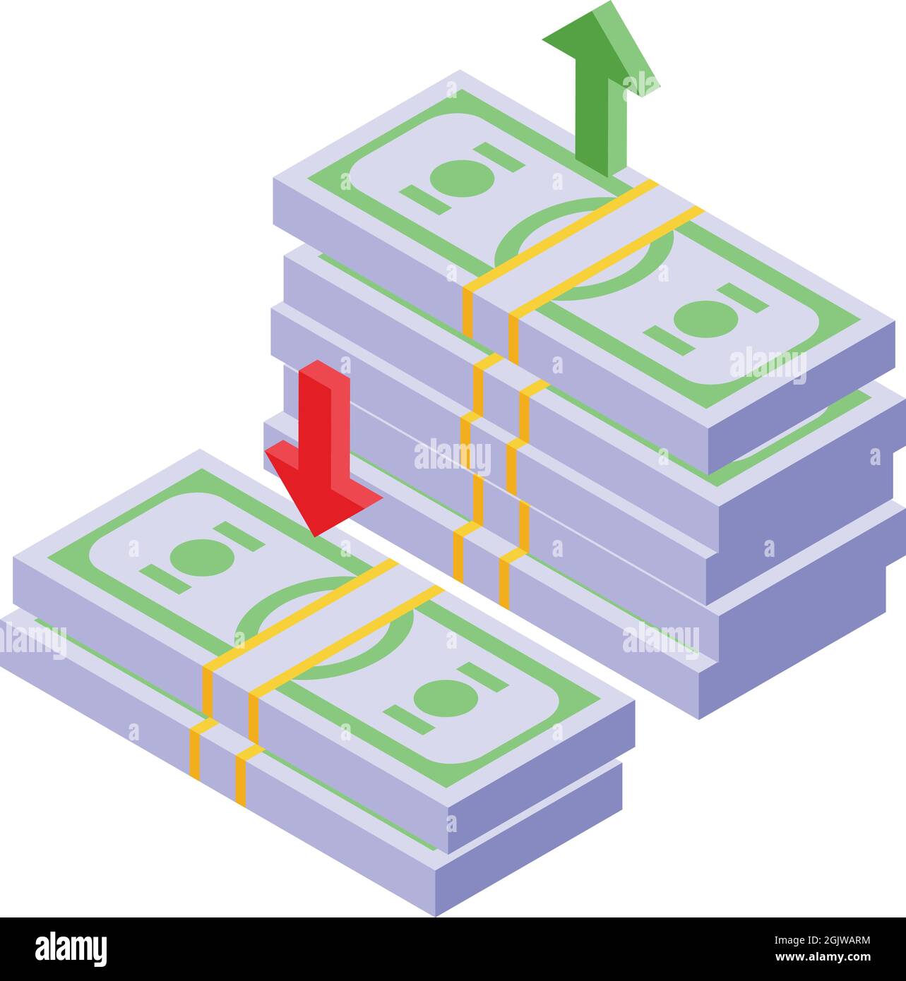 Money cash pack icon isometric vector. Stack pile. Dollar bill Stock ...