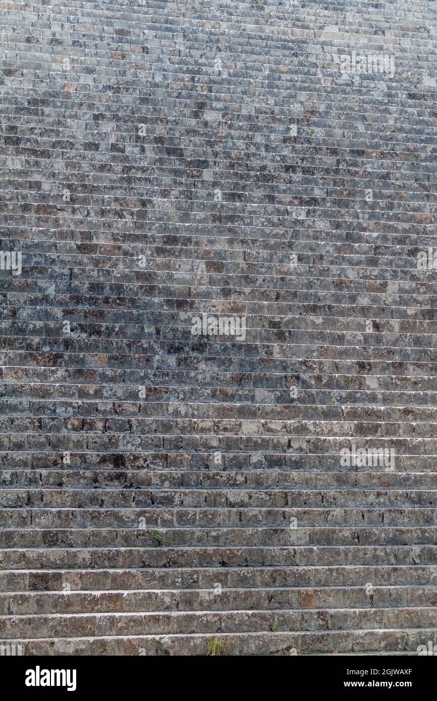 Stairway of the Grand Pyramid at the ruins of the ancient Mayan city ...