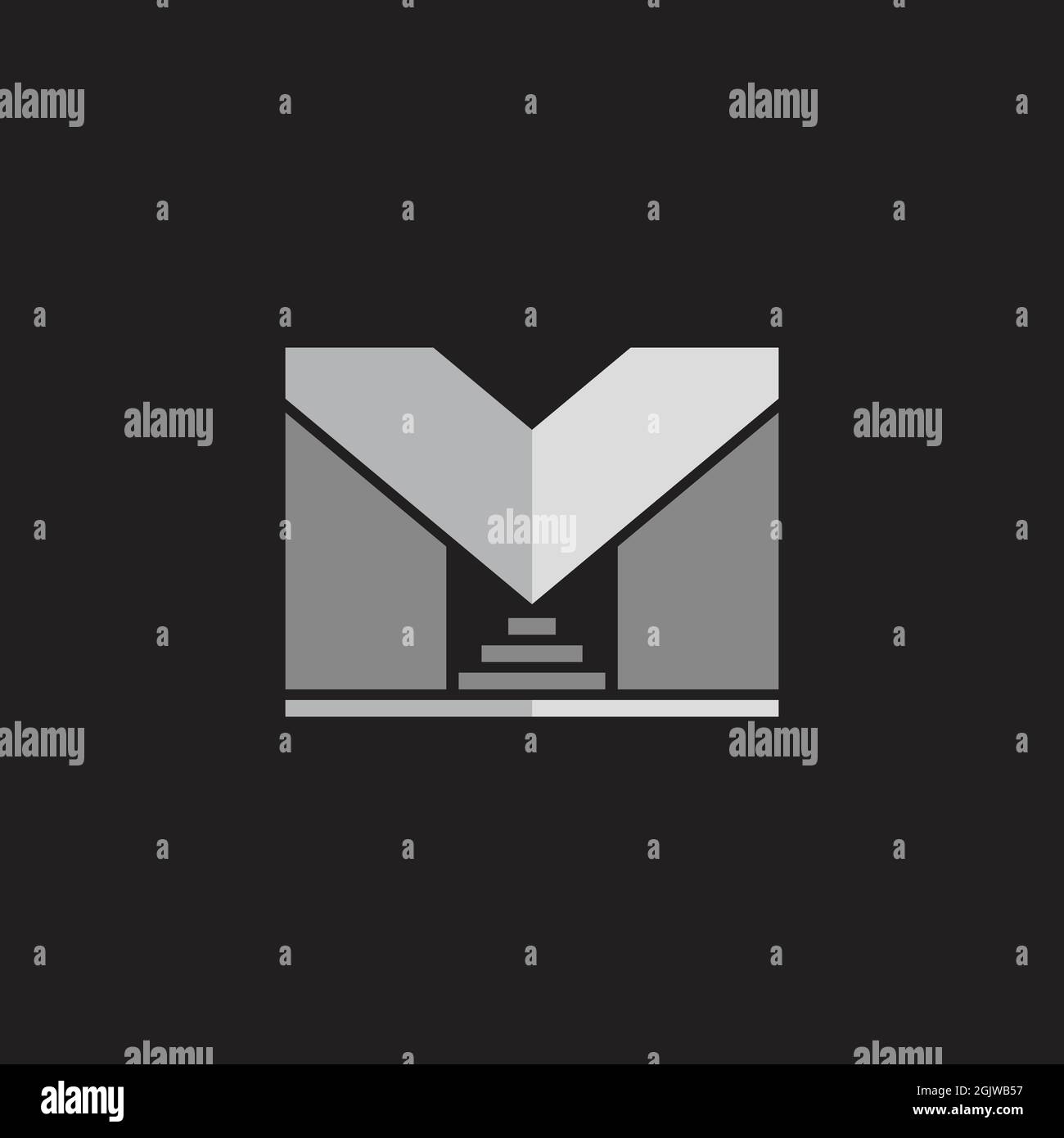 letter m shadow 3d building symbol logo vector Stock Vector Image & Art ...