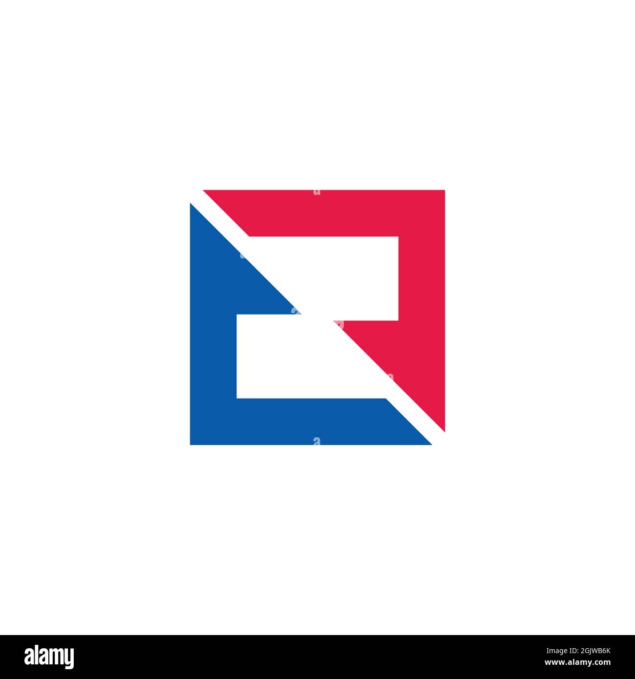 abstract number 2 arrows square negative space logo vector Stock Vector ...