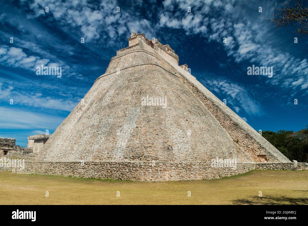 Pyramid of the Magician Piramide del adivino in the ancient Mayan city ...
