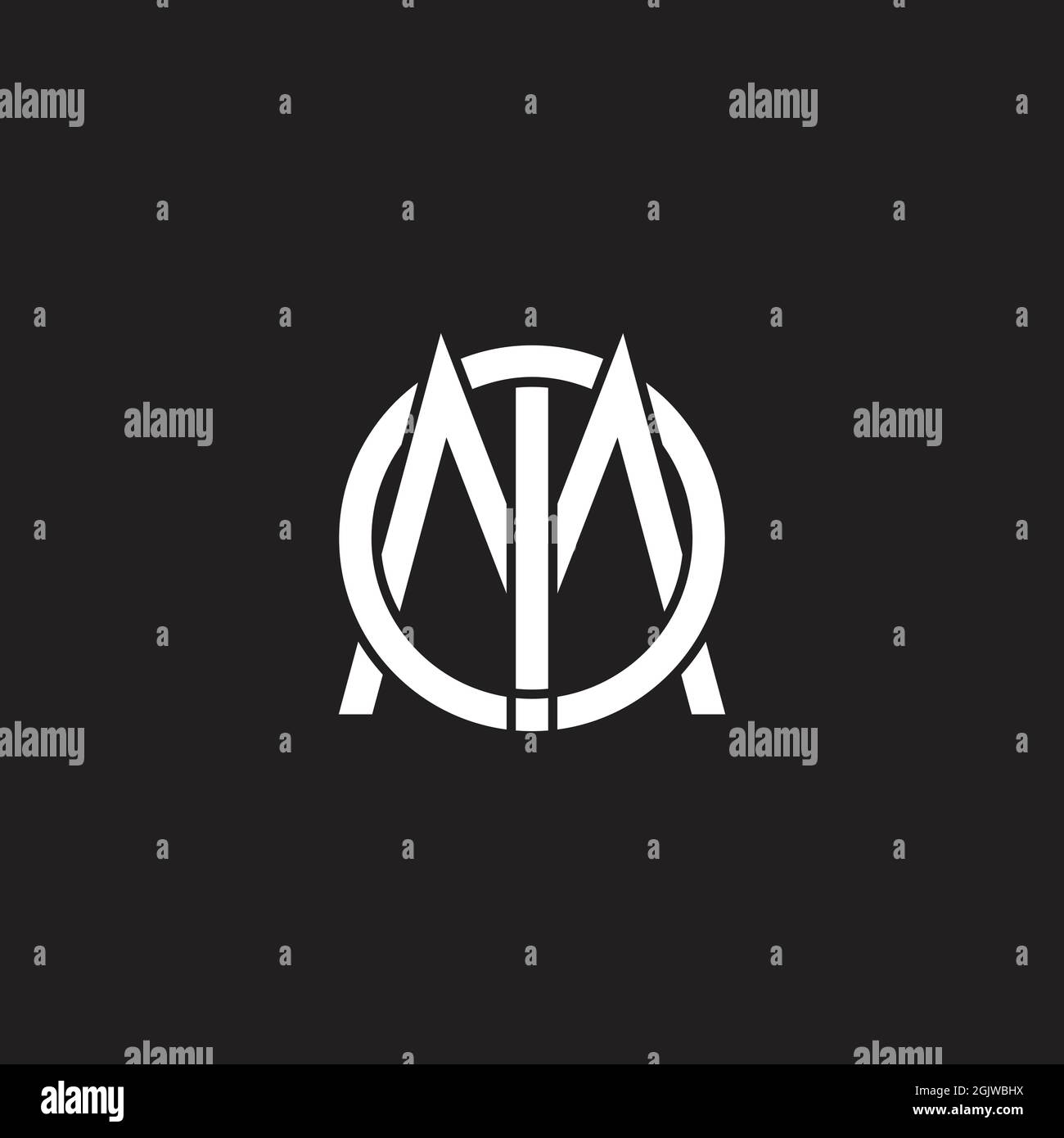 letter om simple overlapping linear logo vector Stock Vector Image ...