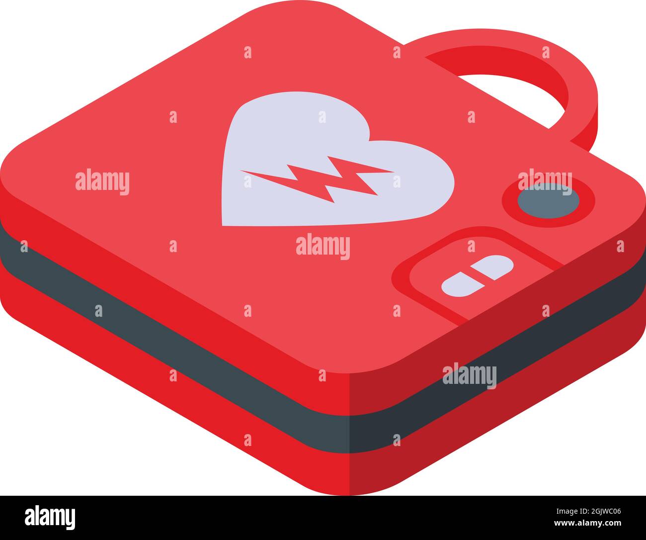 Ambulance defibrillator icon isometric vector. Heart aed. Cardiac cpr ...