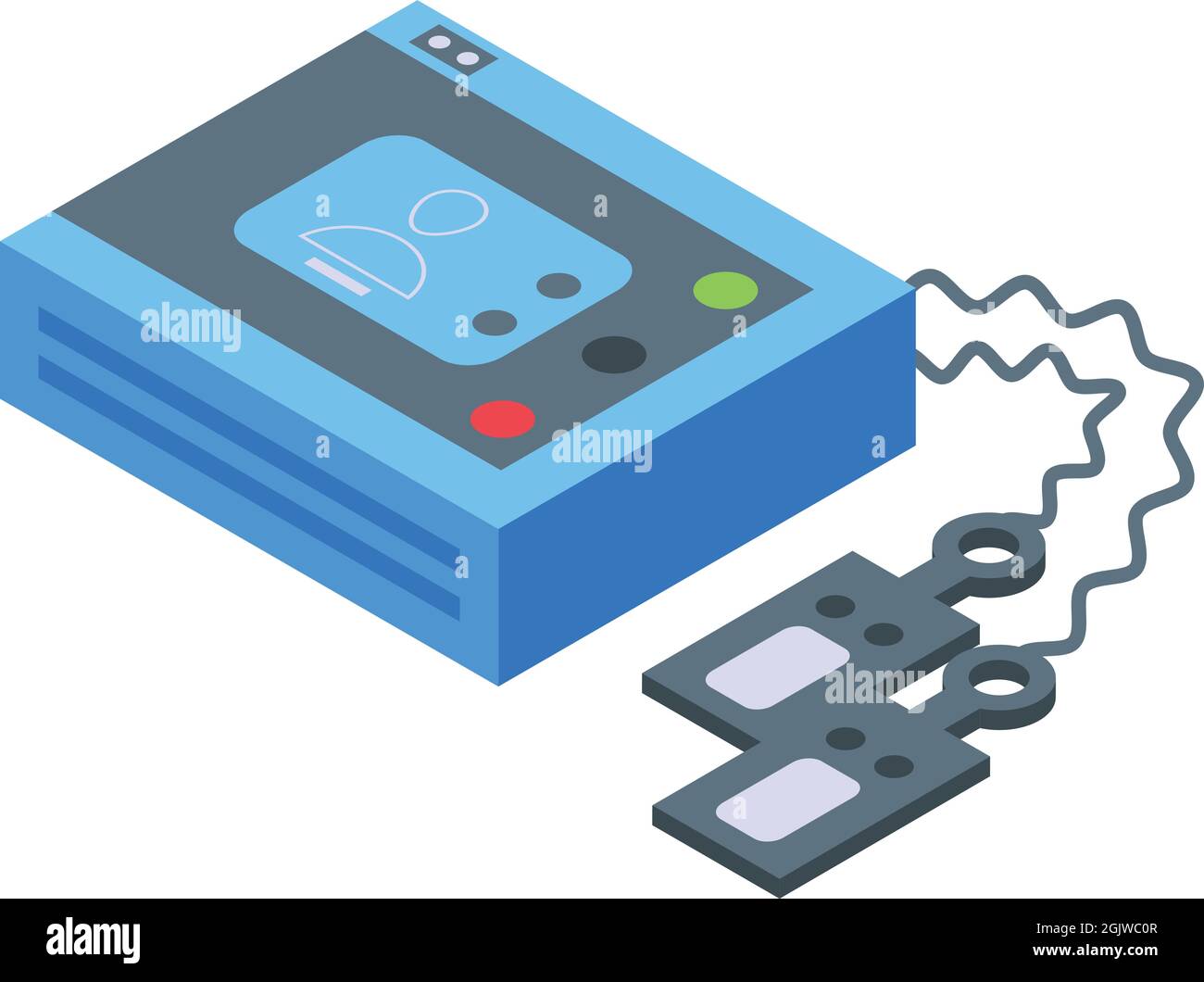 Portable defibrillator icon isometric vector. Cardiac heart, Emergency ...