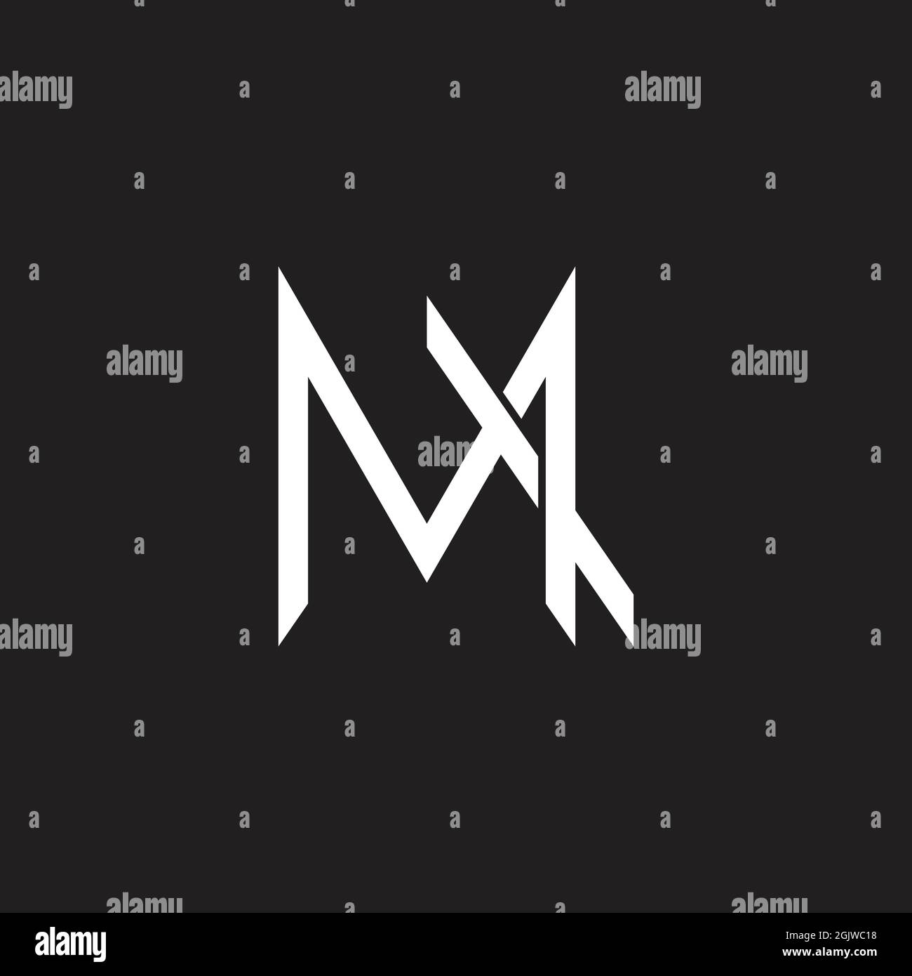 letter m simple overlapping motion line geometric logo vector Stock ...