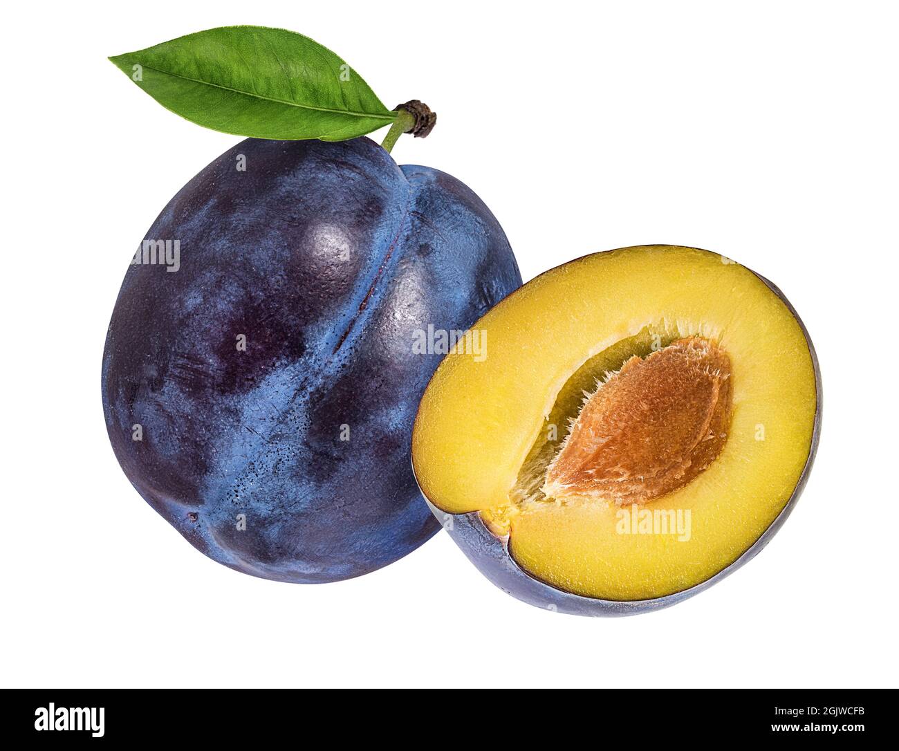 Plum isolated on white background Stock Photo - Alamy