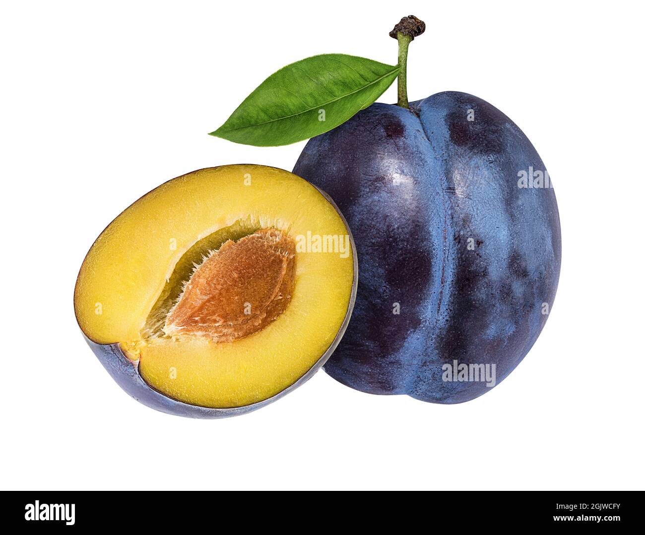 Plum isolated on white background Stock Photo - Alamy