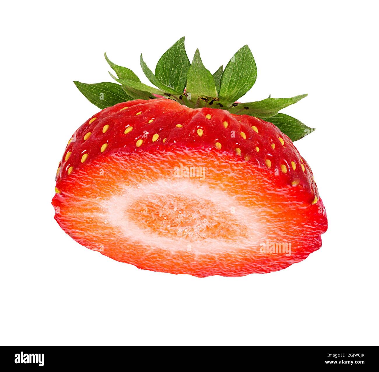 strawberry sliced isolated on white background Stock Photo - Alamy