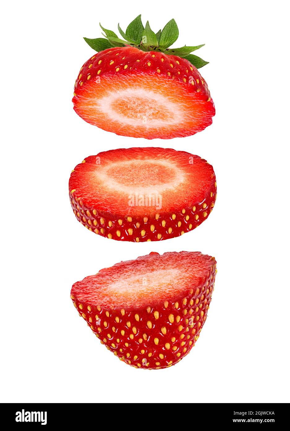 strawberry sliced isolated on white background Stock Photo - Alamy