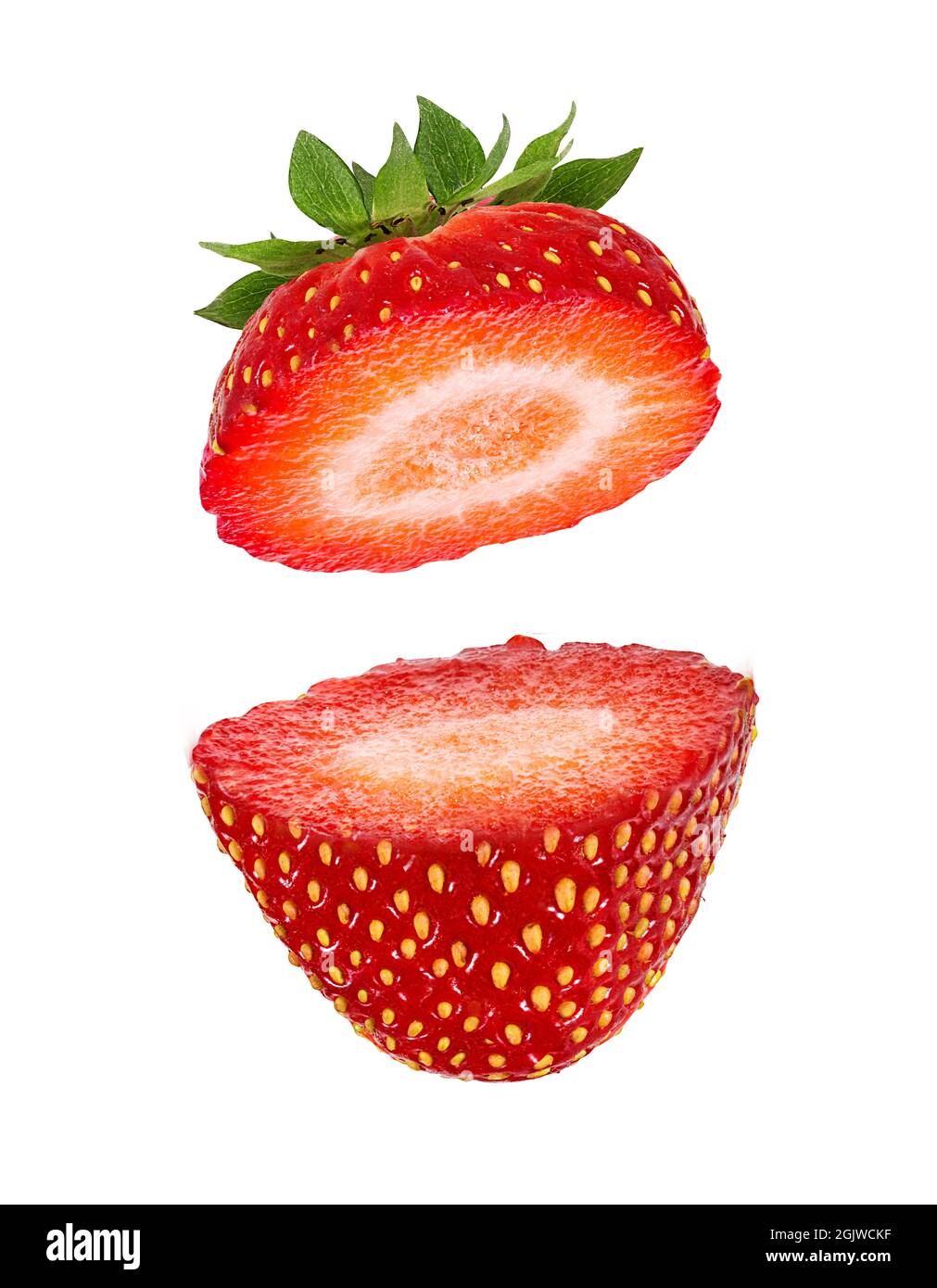 strawberry sliced isolated on white background Stock Photo - Alamy