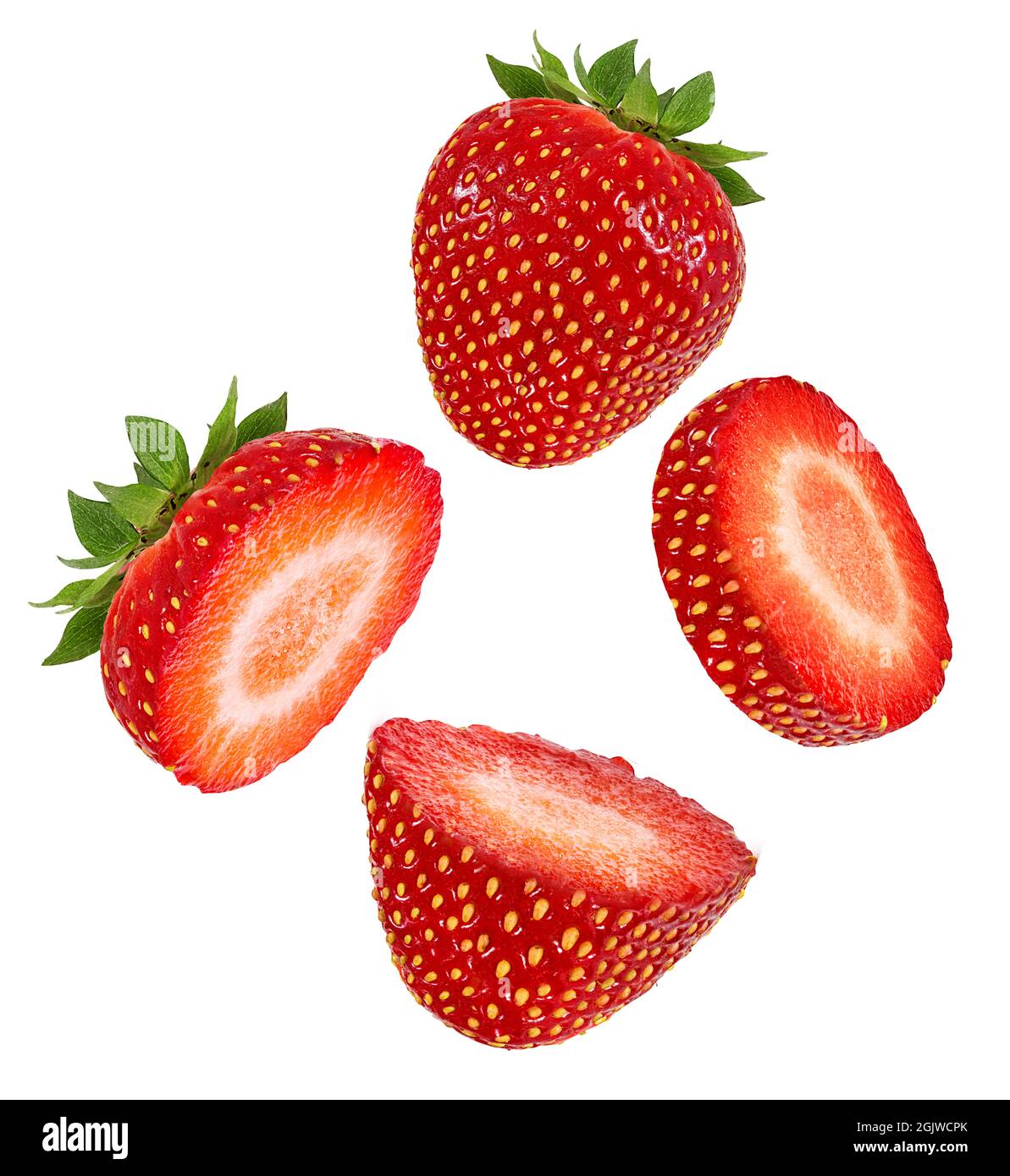 strawberry sliced isolated on white background Stock Photo - Alamy