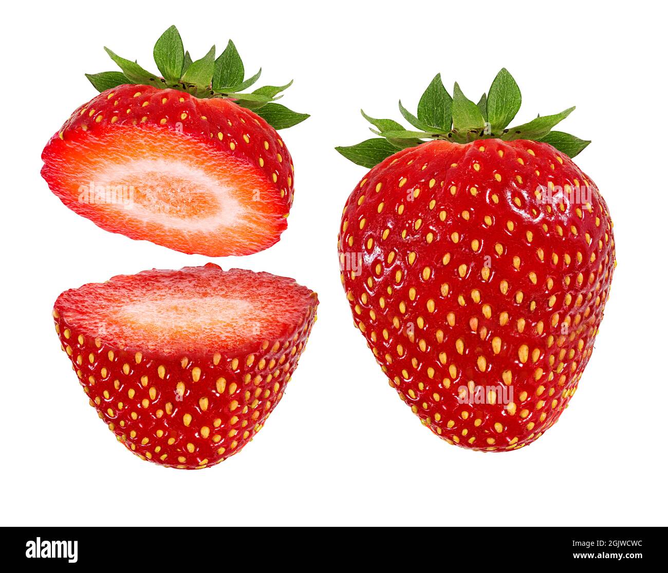 strawberry sliced isolated on white background Stock Photo - Alamy