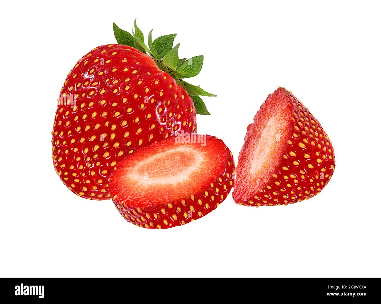 strawberry sliced isolated on white background Stock Photo - Alamy