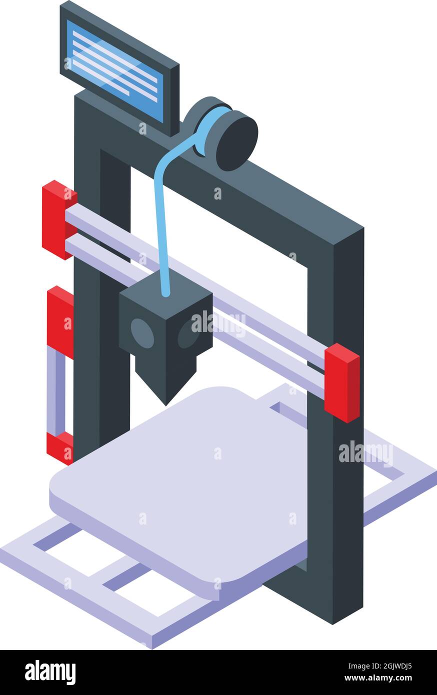 Medical organ printer icon isometric vector. Engineering bioprinting ...