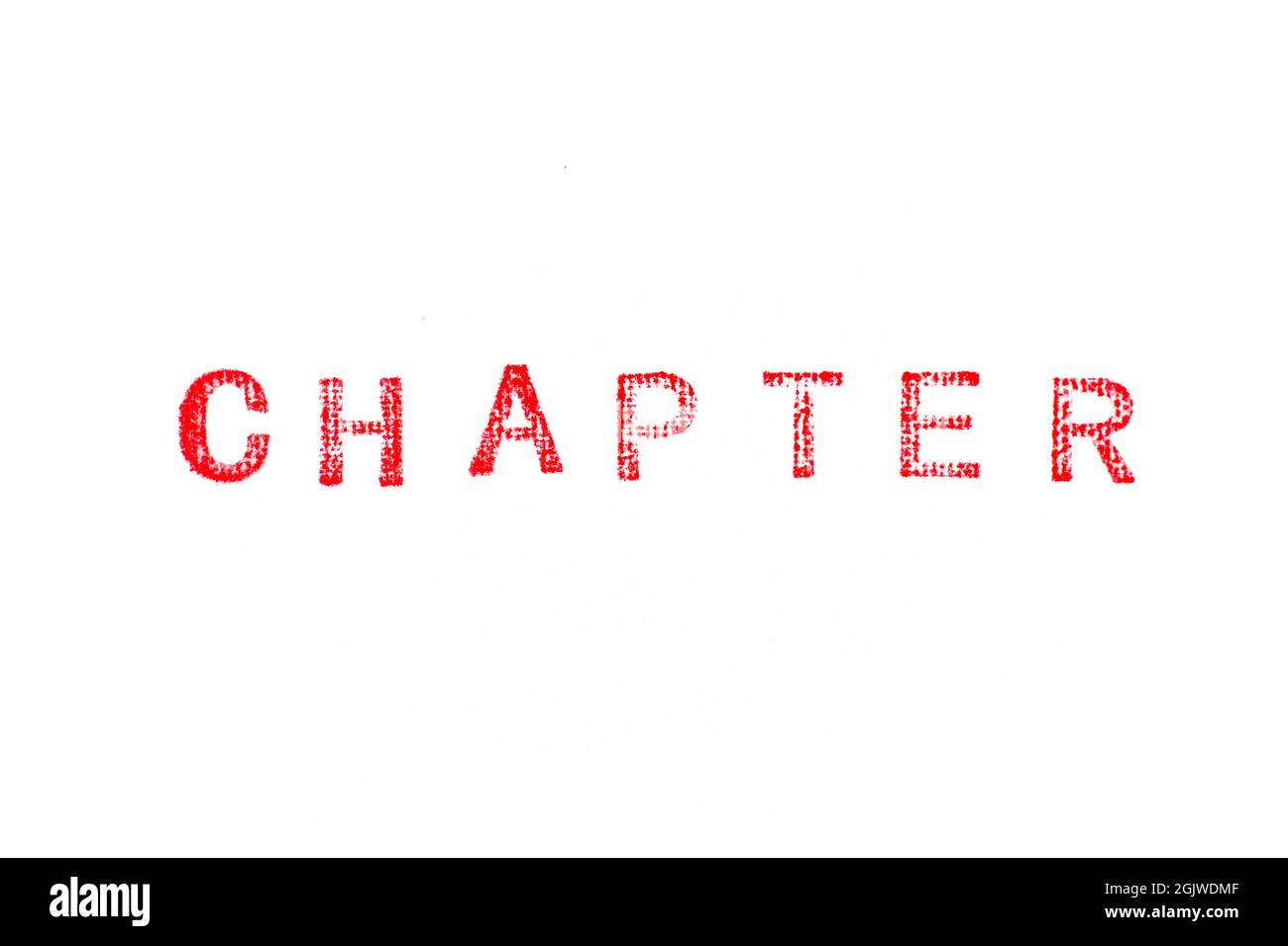 Red color rubber stamp in word chapter on white paper background Stock ...