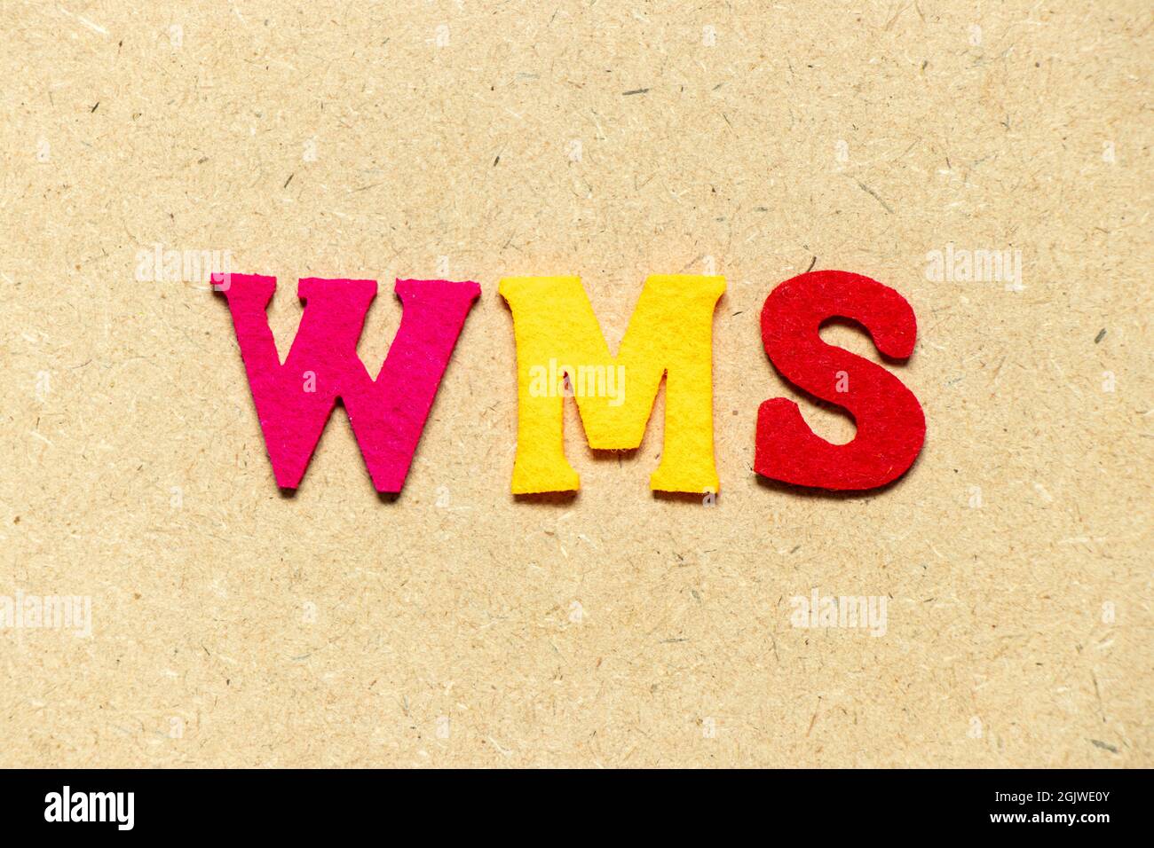 Color cloth alphabet letter in word WMS (Abbreviation of warehouse ...