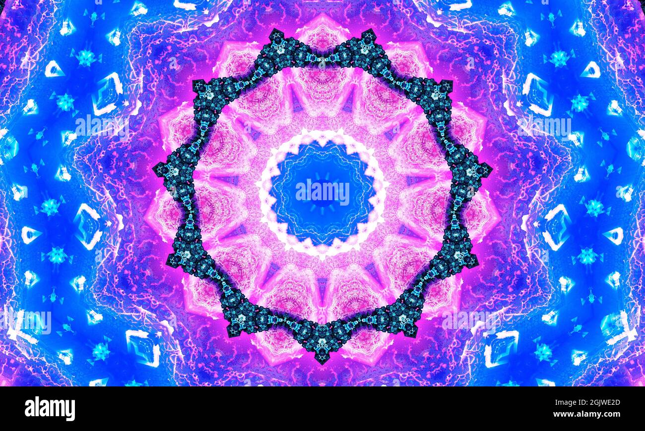 Purple White and Indigo Star Kaleidoscope Wallpaper Stock Photo - Alamy