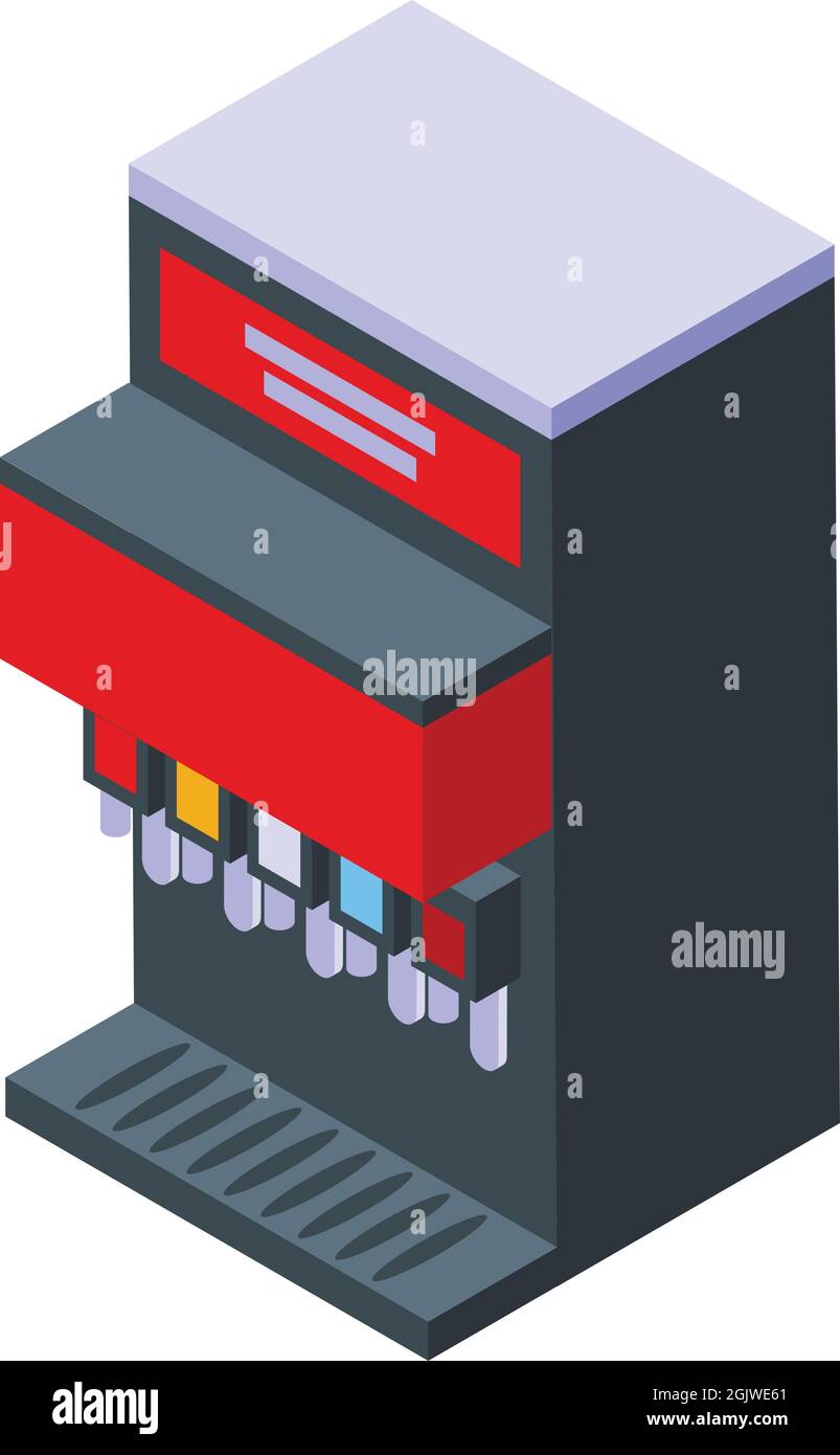 Soda drink machine icon isometric vector. Water bottle. Coffee cocktail ...