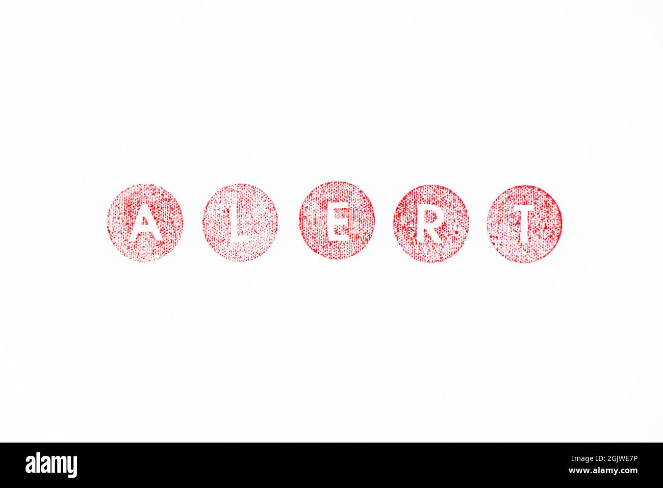 Red color rubber stamp in word alert on white paper background Stock ...