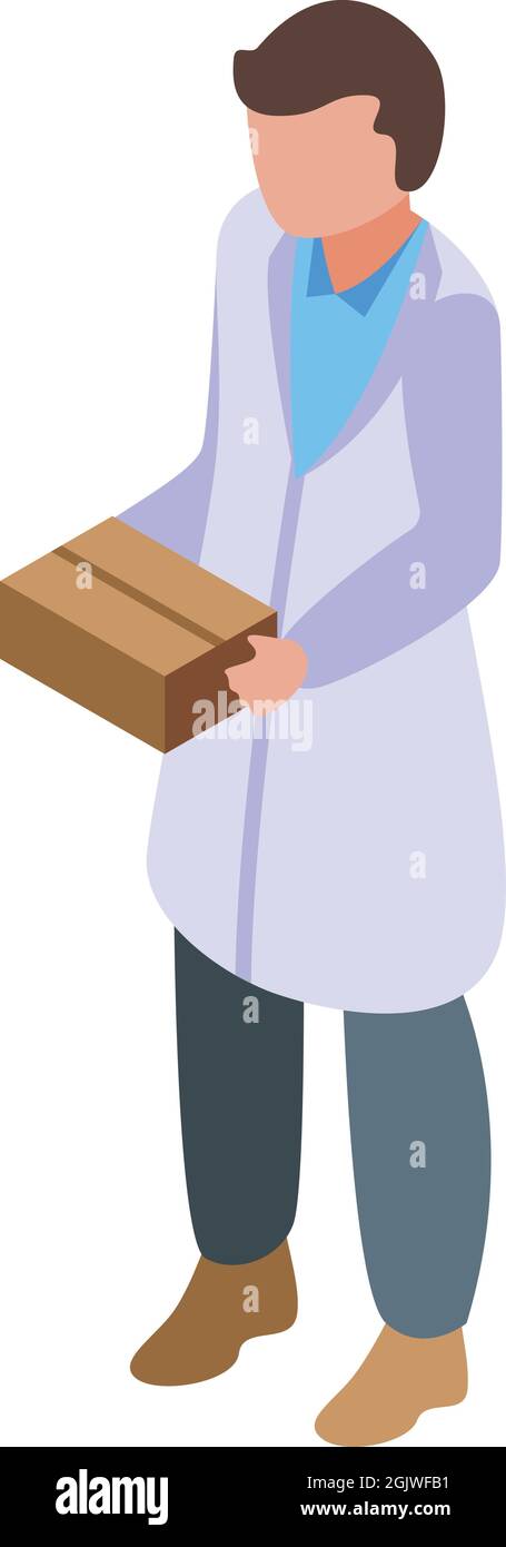 Lab robot worker icon isometric vector. Semiconductor industry ...