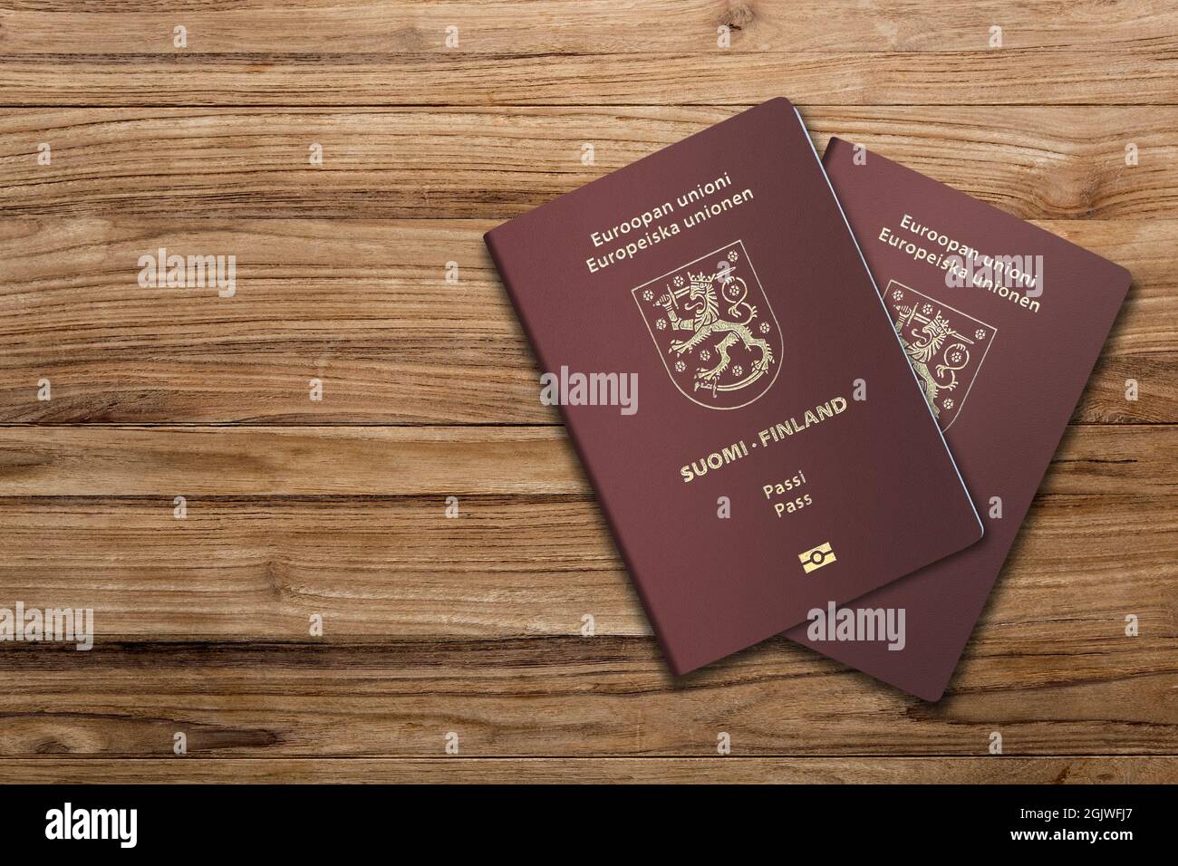 Finland Passport on Wood Lines Background Banner with Copy Space Stock ...