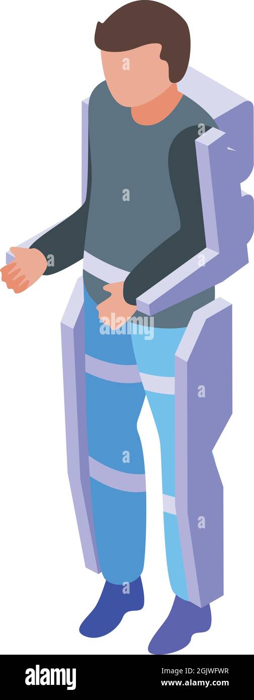 Wearable exoskeleton icon isometric vector. Body suit. Human robot ...