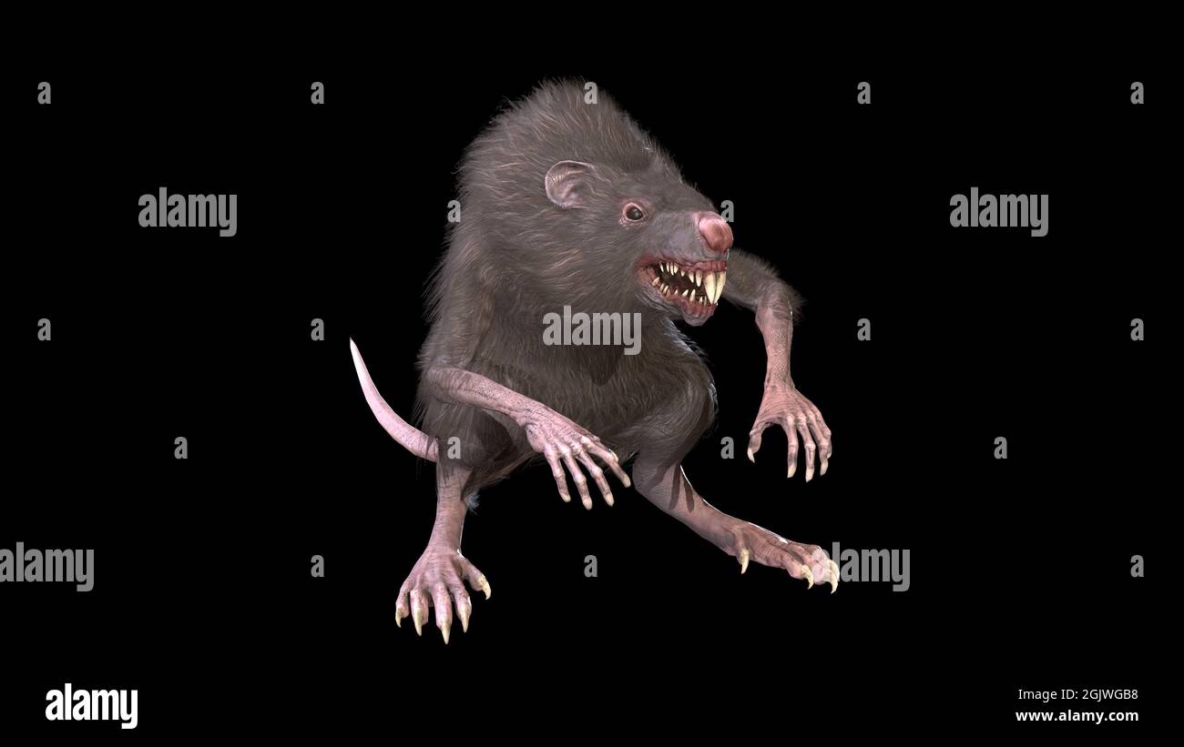 Mythical WereRat monster on chromakey background 3d render Stock Photo ...