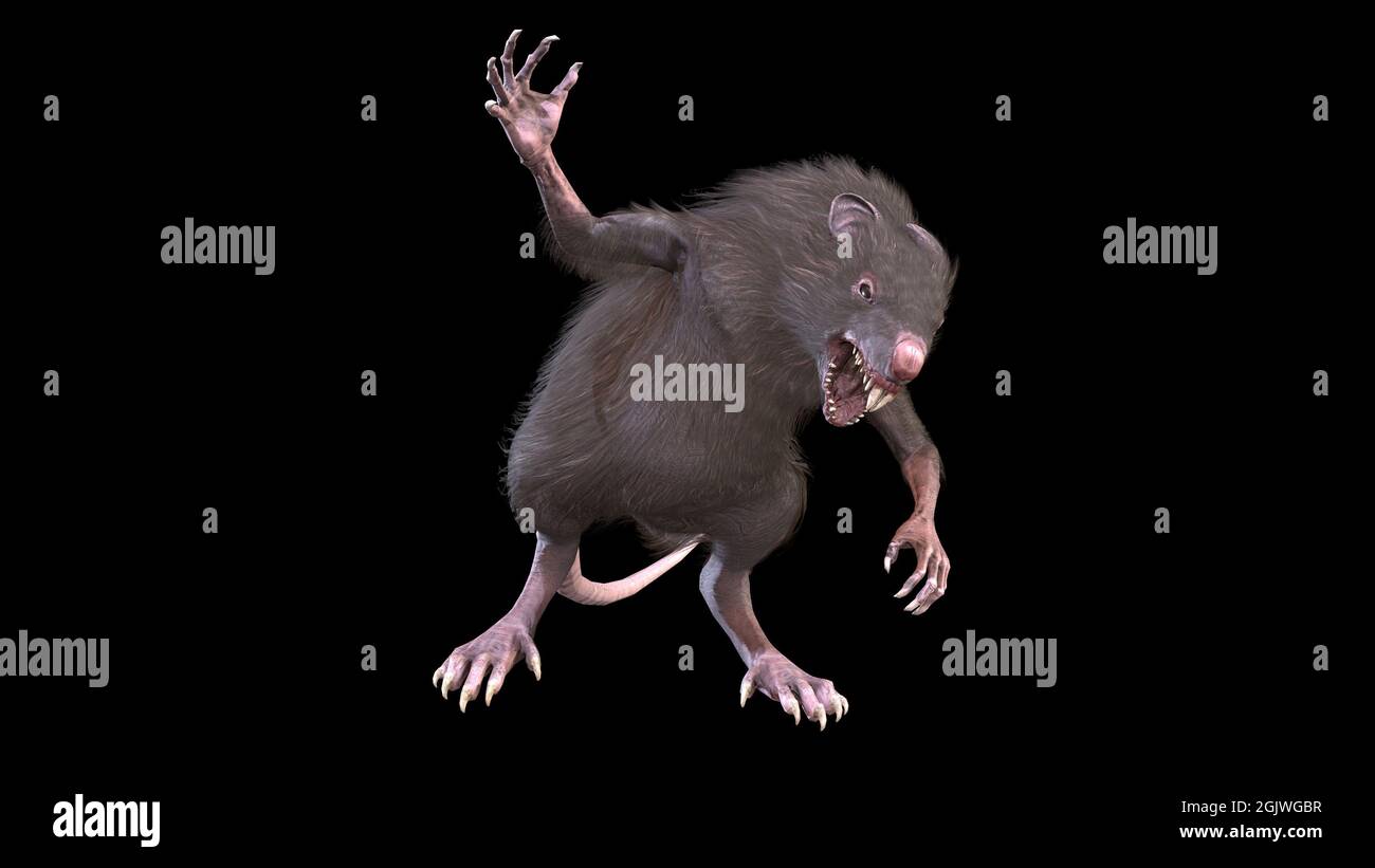 Mythical WereRat monster on chromakey background 3d render Stock Photo ...