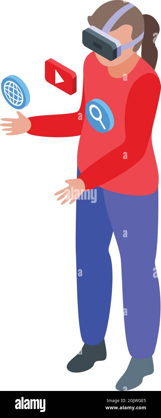 Virtual reality mode icon isometric vector. Game tech. Digital vr Stock ...