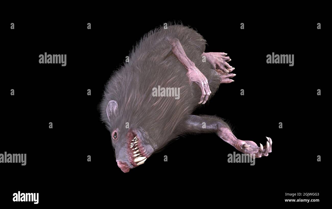 Mythical WereRat monster on chromakey background 3d render Stock Photo ...