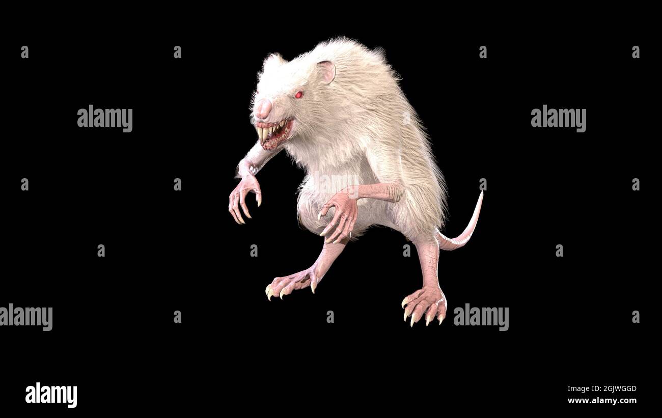 Mythical WereRat monster on chromakey background 3d render Stock Photo ...