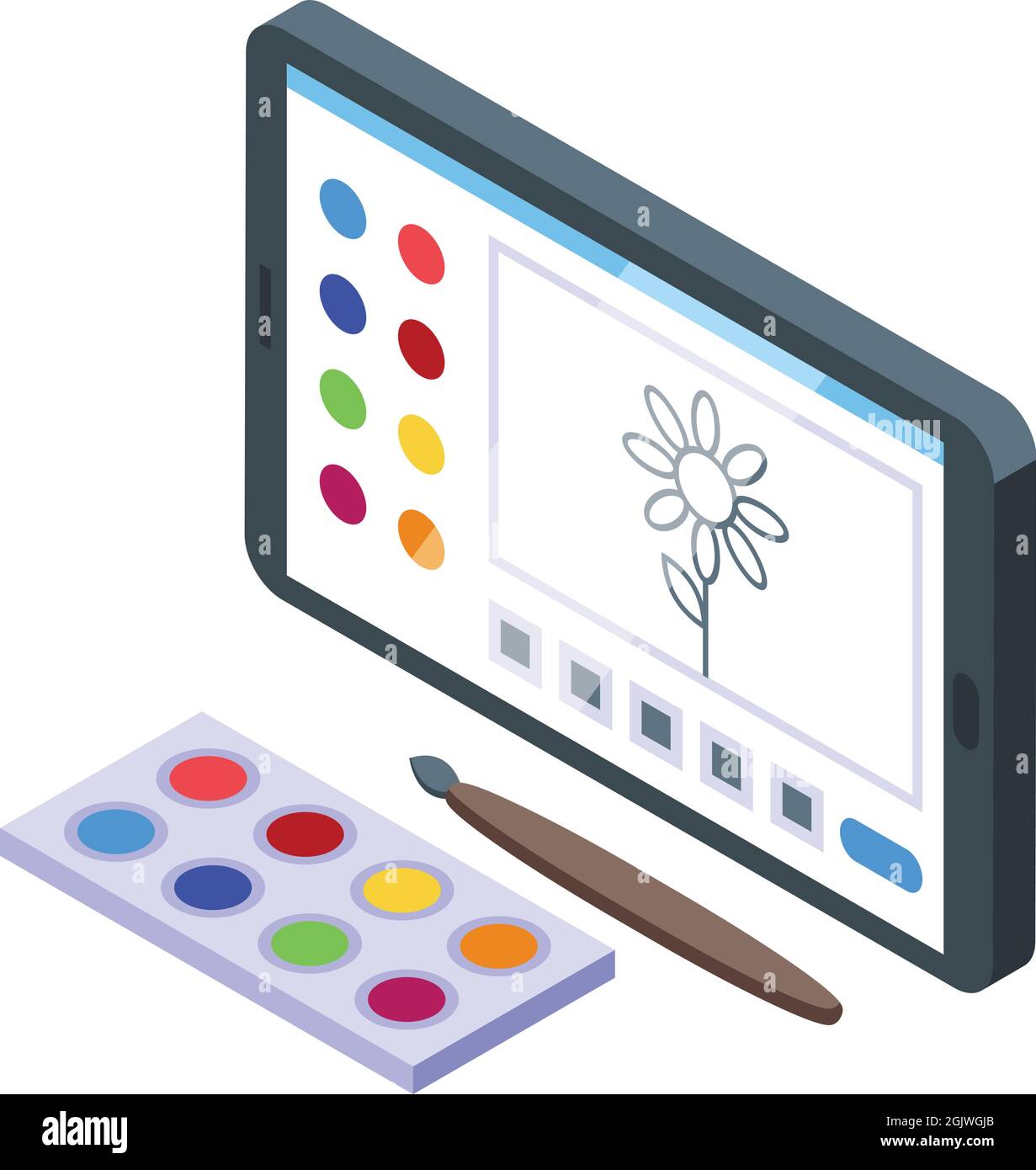 Paint tablet icon isometric vector. Digital video. Virtual reality ...