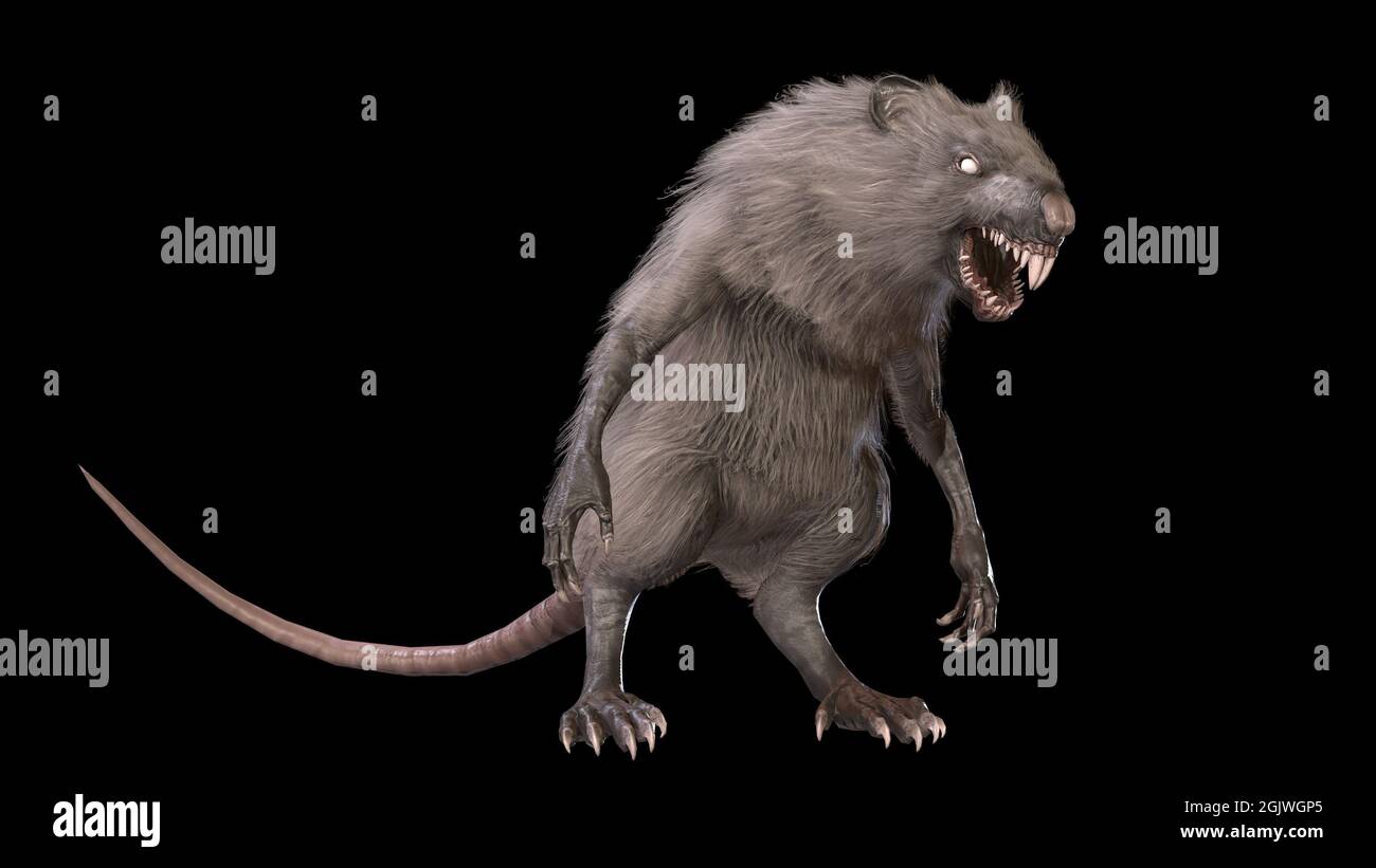Mythical WereRat monster on chromakey background 3d render Stock Photo ...